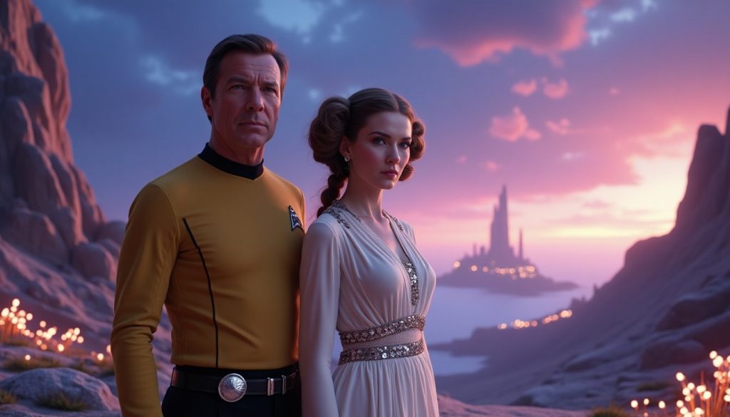 Starfleet Captain and Galactic Princess Team Up in Stunning Landscape ...
