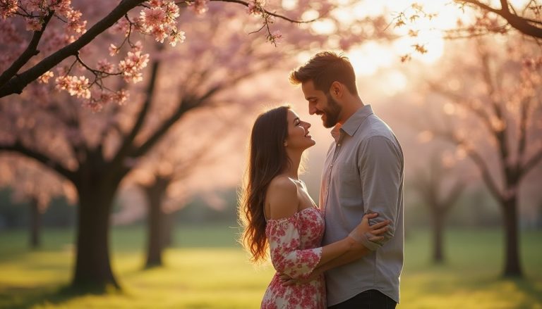 Aww! Charming Couple Shares Sweet Moment Among Cherry Blossoms - blog ...